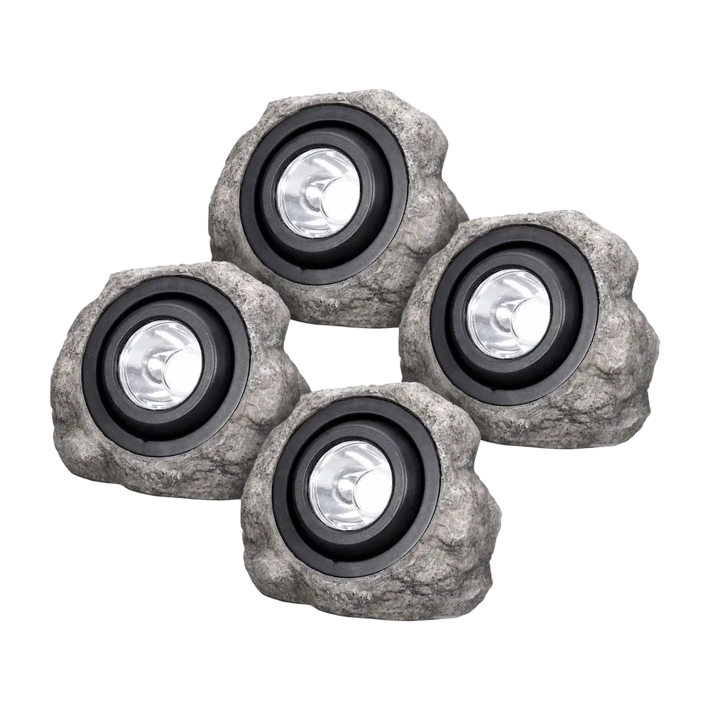 KODA Solar LED Rock Spotlight 4-Pack - Illuminate Your Garden