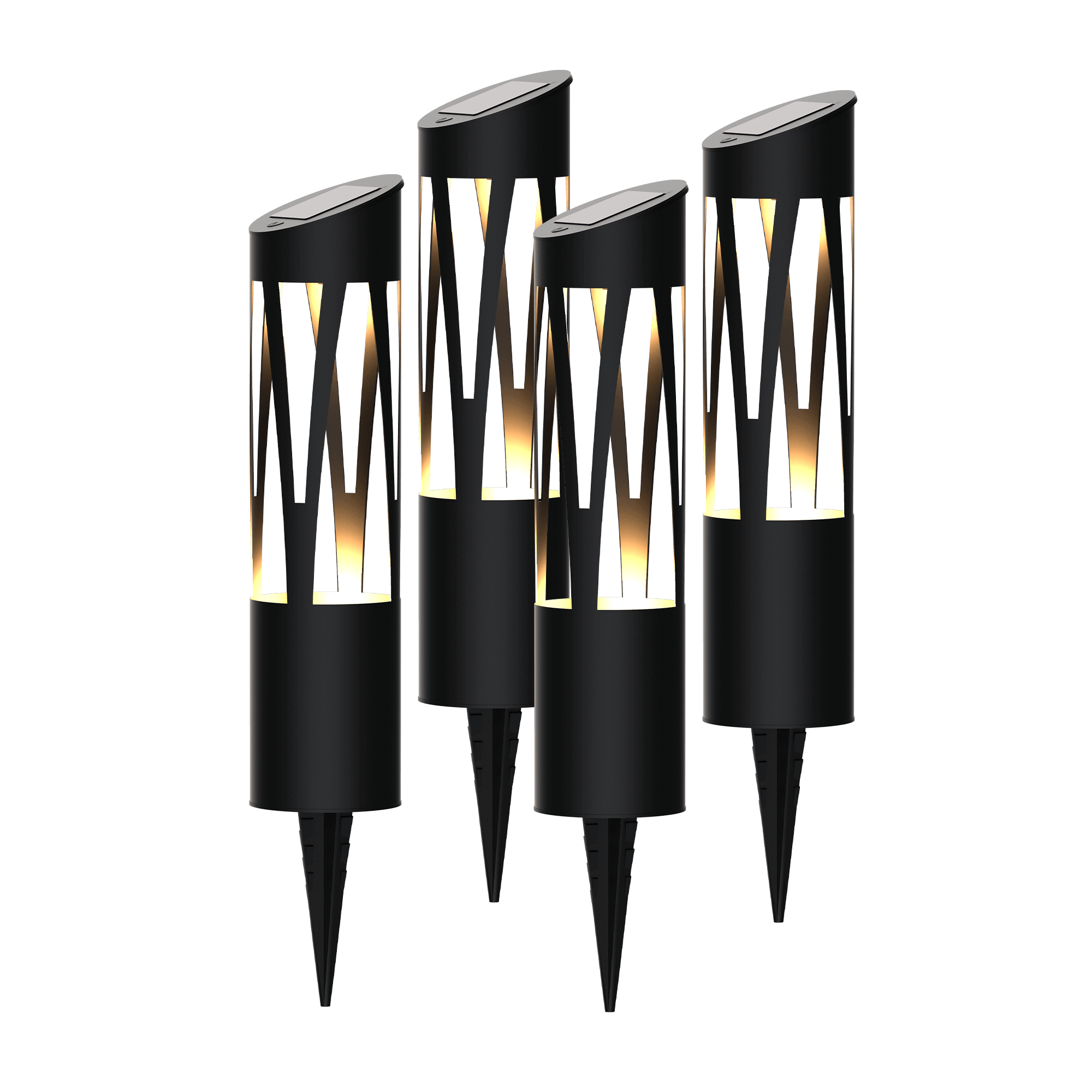 KODA Solar Sunburst Round Bollard Light (4-Pack)